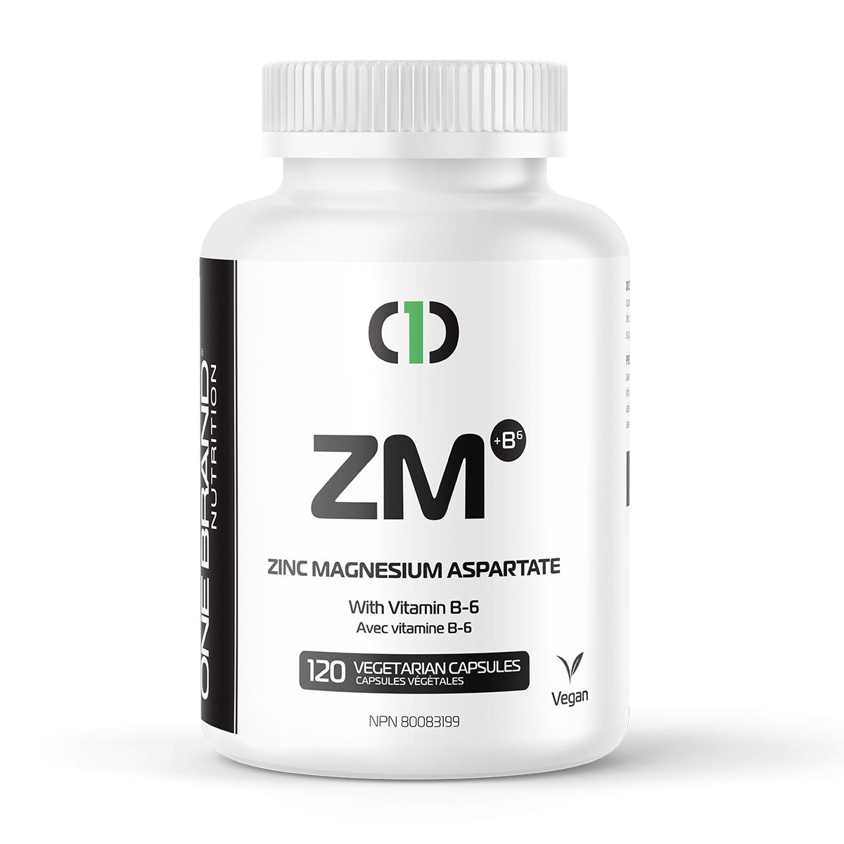Shop #1Brand ZM+B6 Vegan ZMA (120 Vcaps) | Onebrandnutrition.ca